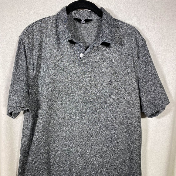 Volcom | Shirts | Used Volcom Polo Shirt Gray Medium Tight Slim Fit ...
